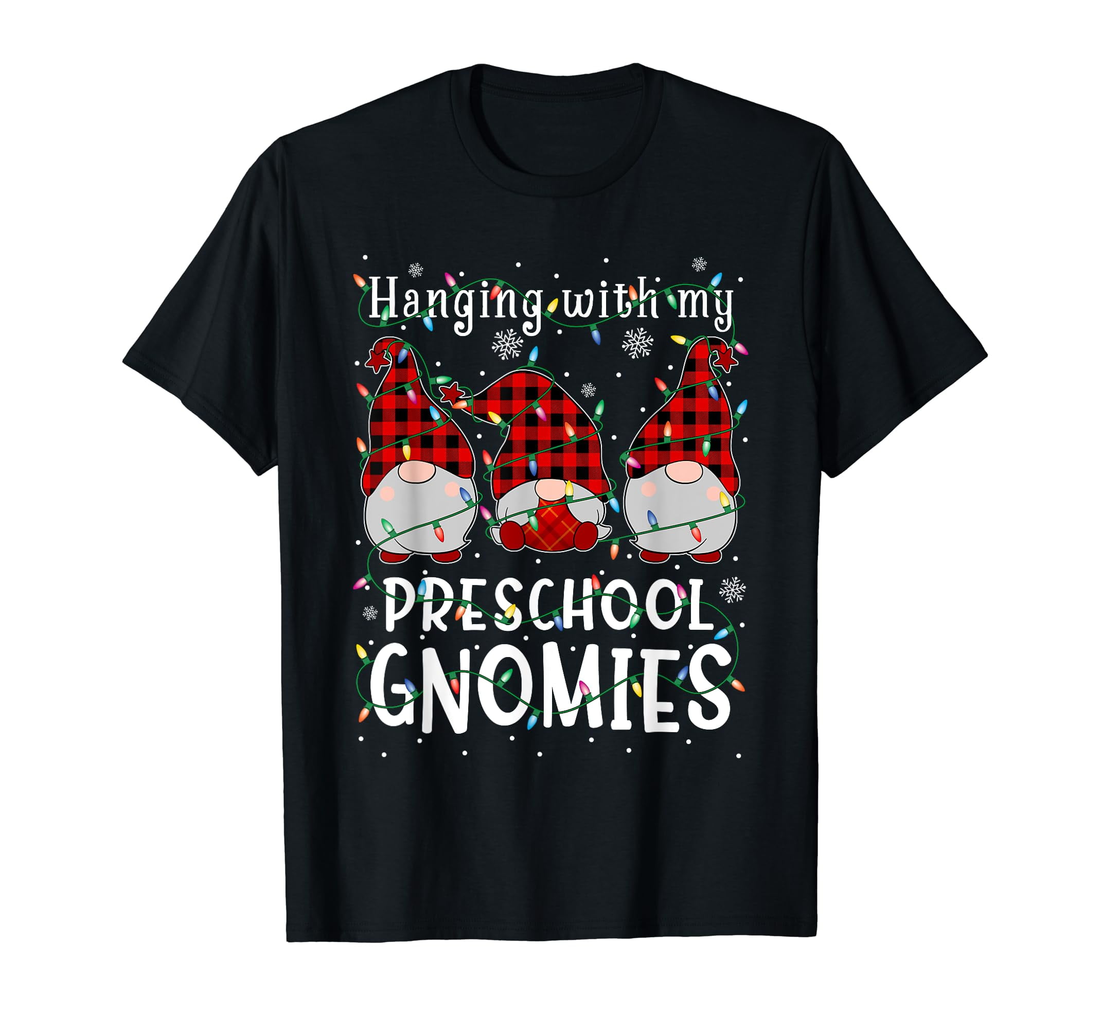 Hanging With My Preschool Gnomies Christmas Gnome Teacher T-Shirt ...