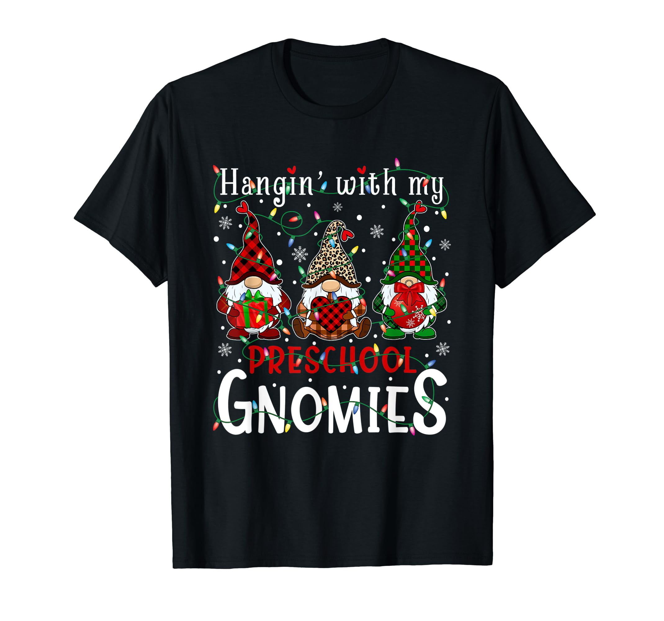 Hanging With My Preschool Gnomies Teacher Christmas Gnome T-Shirt ...