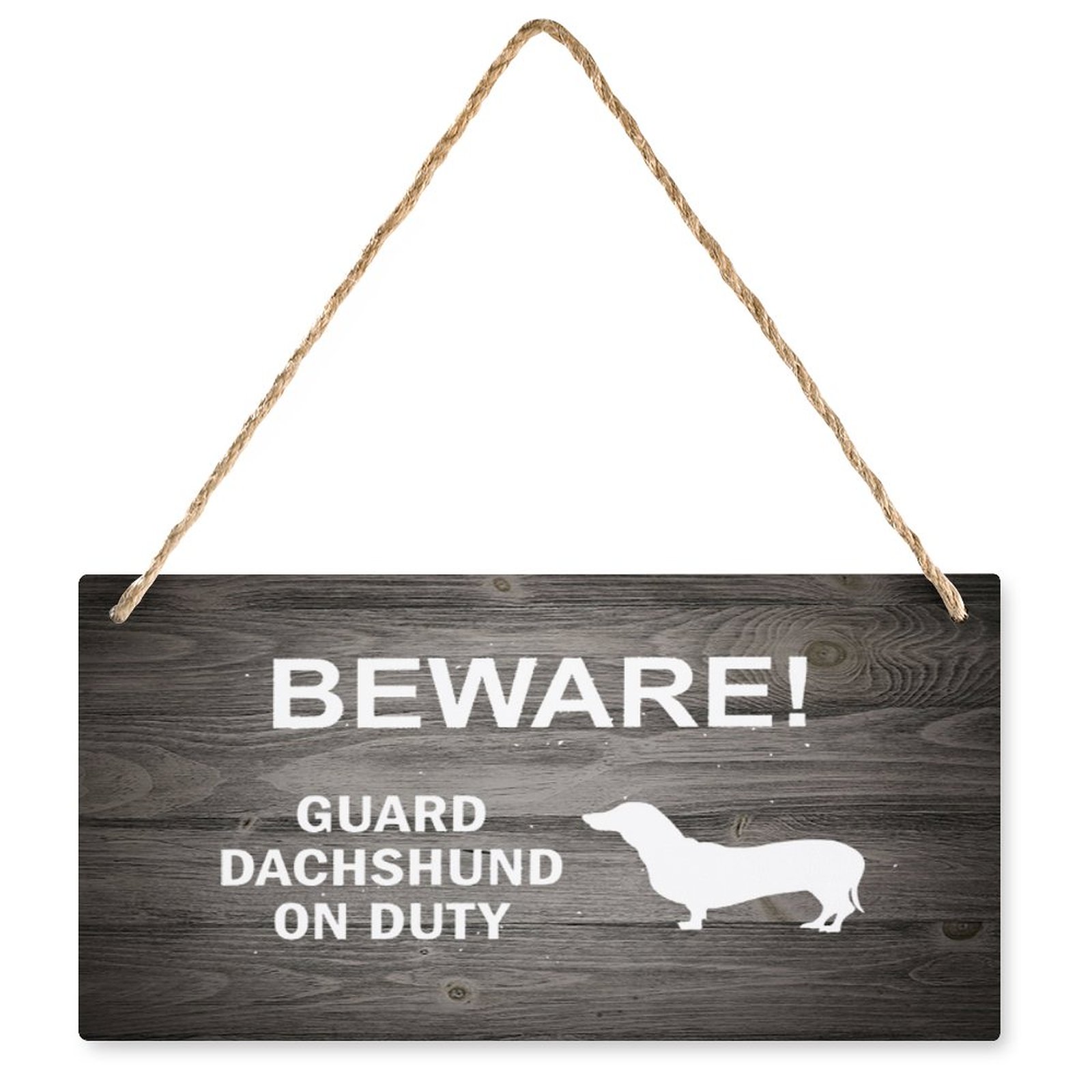 Hanging Wood Sign Dachshund Wiener Guard On Duty Wall Decor For Living ...