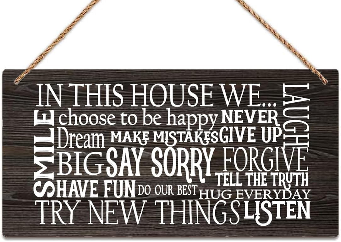 Hanging Wood Sign Family Rules Sign Family Sign Family Wall Decor ...