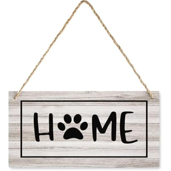 Hanging Wood Sign Home Decorative Dog Paws Welcome To Our Home Sign ...