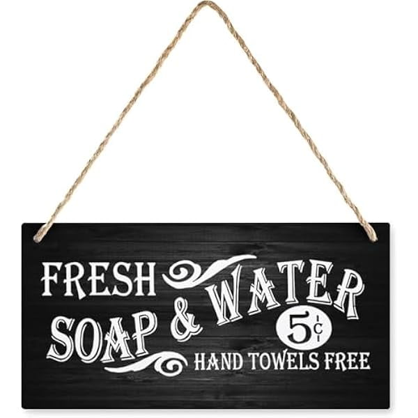 Hanging Wood Sign Home Decorative Fresh Soap and Water Hanging Wood ...