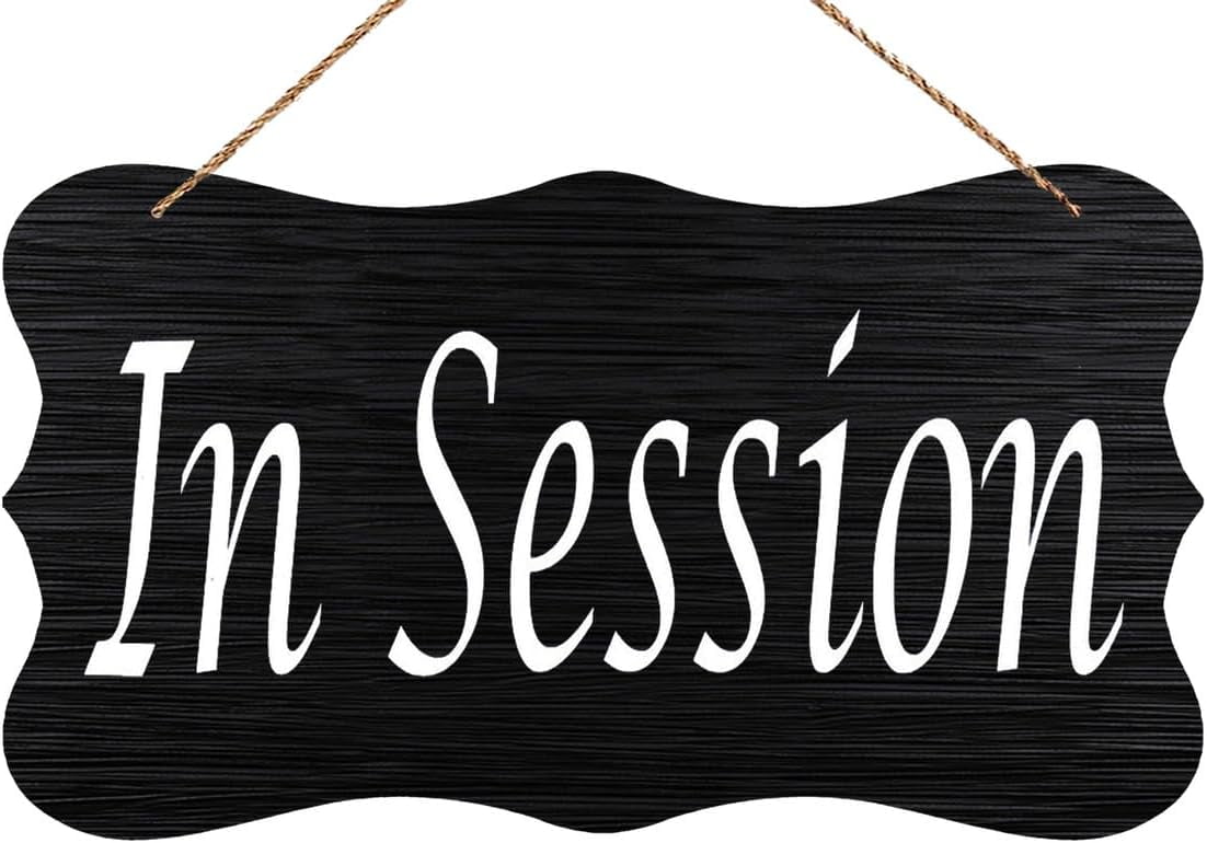 Hanging Wood Sign In Session Wood Business Sign Hanging Wall Art Sign ...