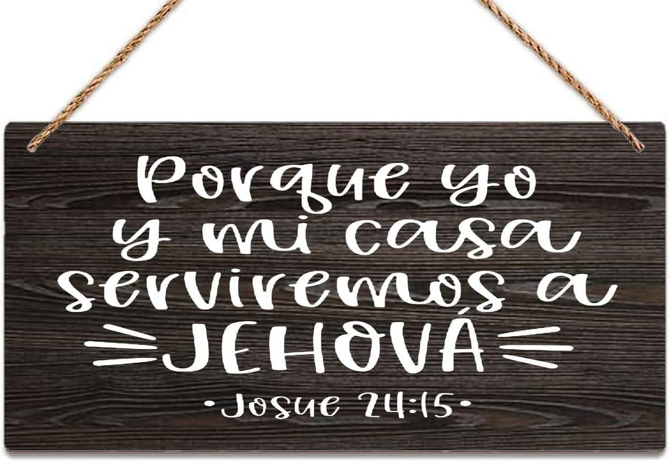 Hanging Wood Sign Spanish Sign Bible Verse Spanish Wall Art Decor, Home ...