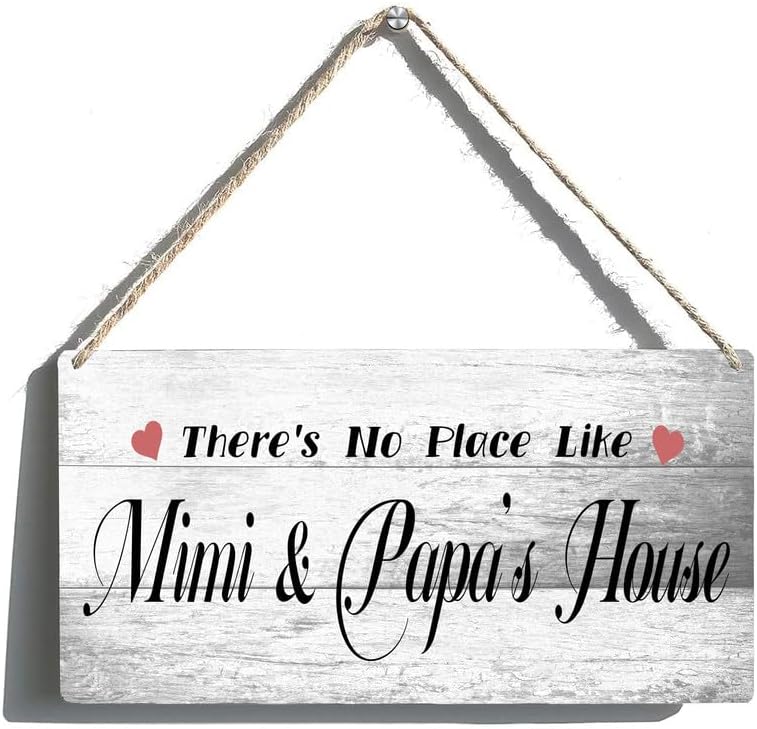 Hanging Wood Sign There'S No Place Like Mimi And Papa'S House Sign ...
