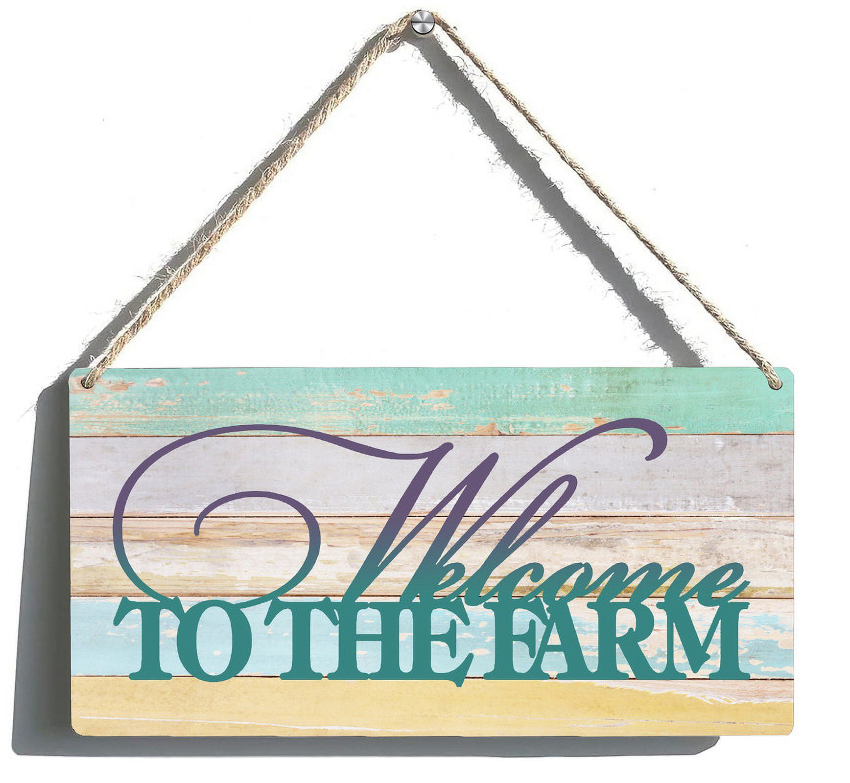 Hanging Wood Sign Welcome To The Farm Wood Sign Farmhouse Family Wall ...