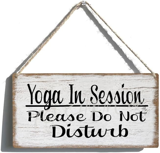 Hanging Wood Sign Yoga In Session Please Do Not Disturb Hanging Plaque ...