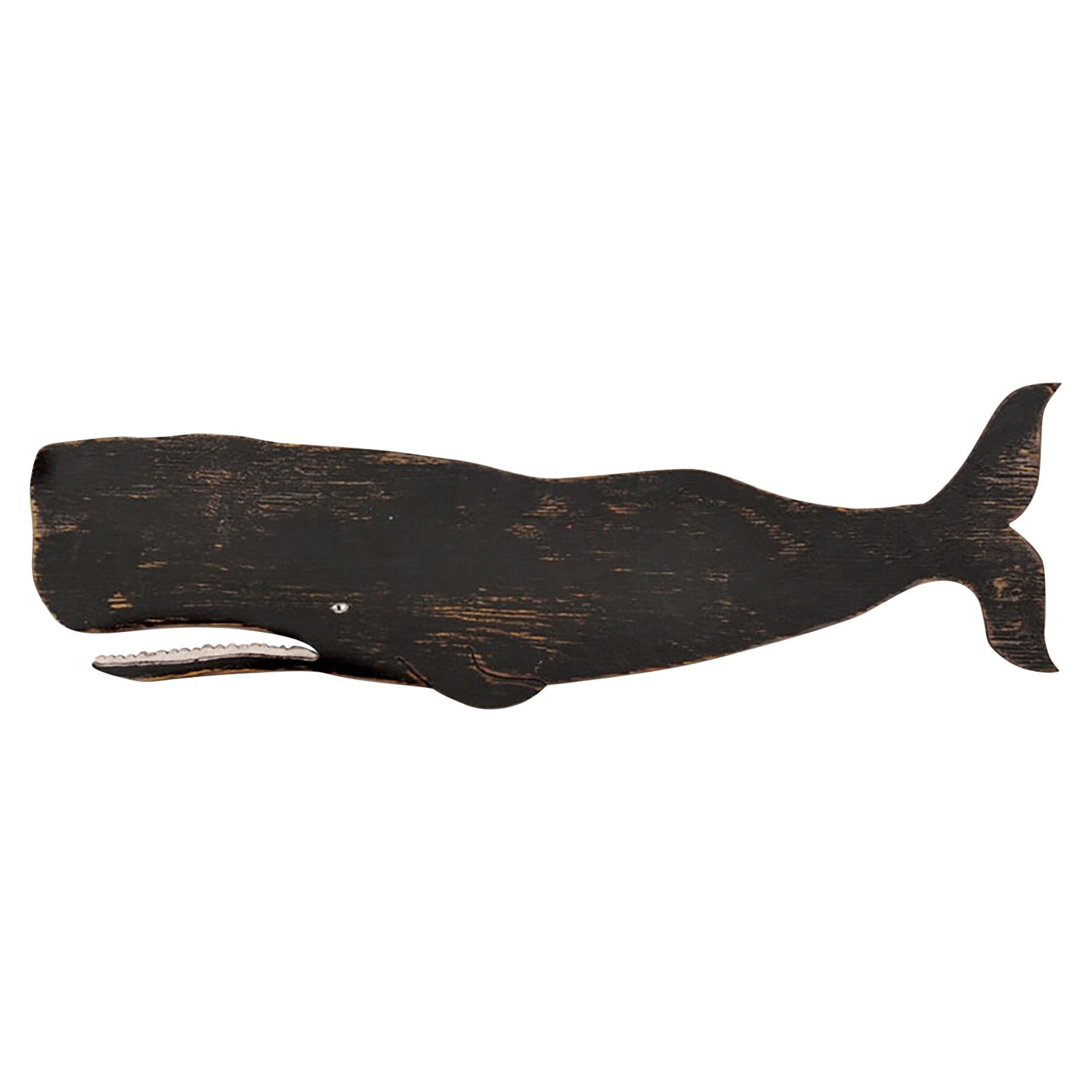 Hanging Wooden Whale Wall Art Ornament, Rustic Decorative Figurine ...