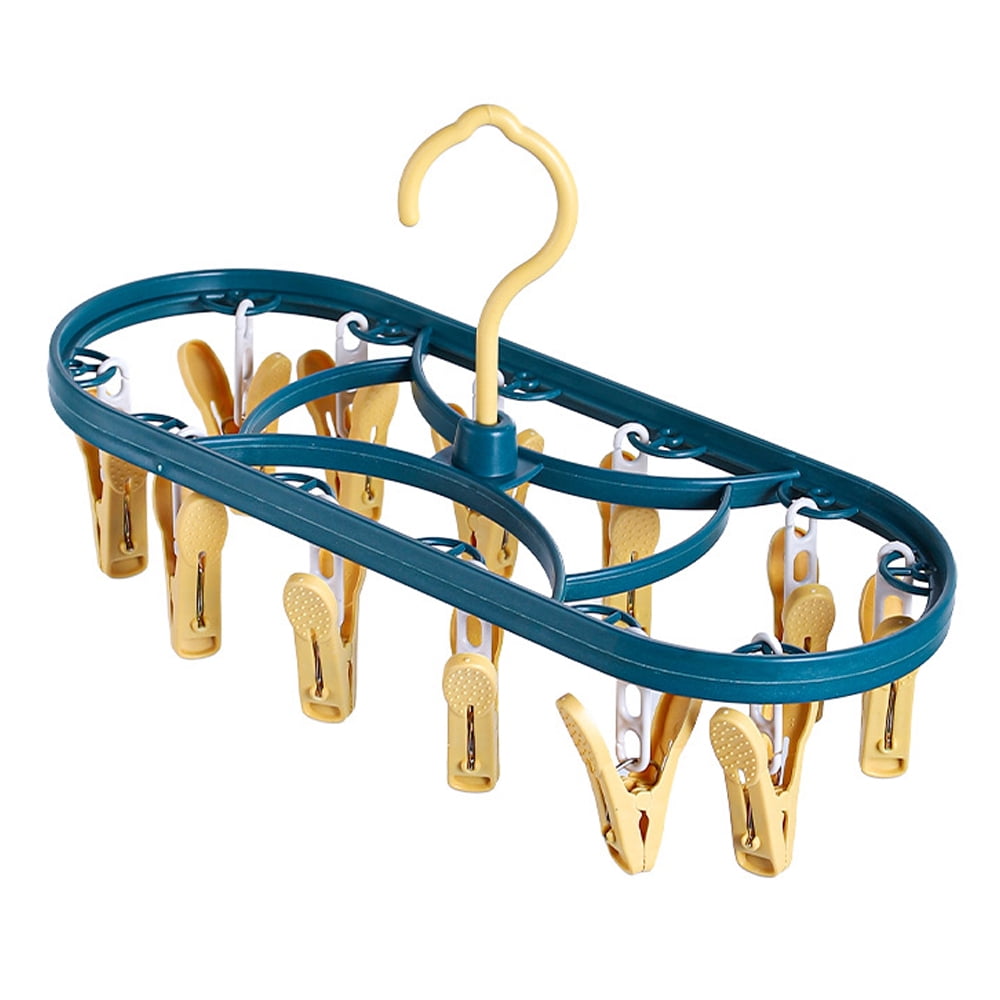Hanging clothes dryer, 12 Clips, Blue/Yellow - Walmart.com