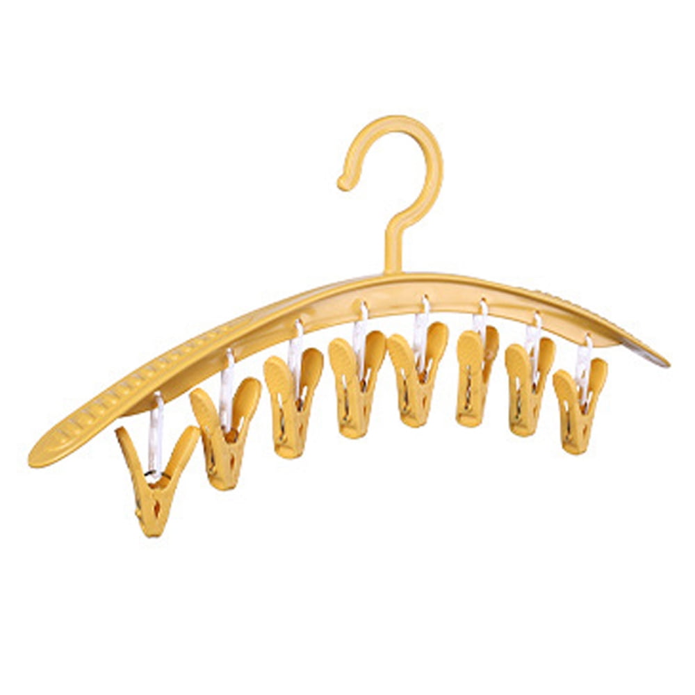 Hanging clothes dryer, Plastic, 8 clips, Yellow - Walmart.com