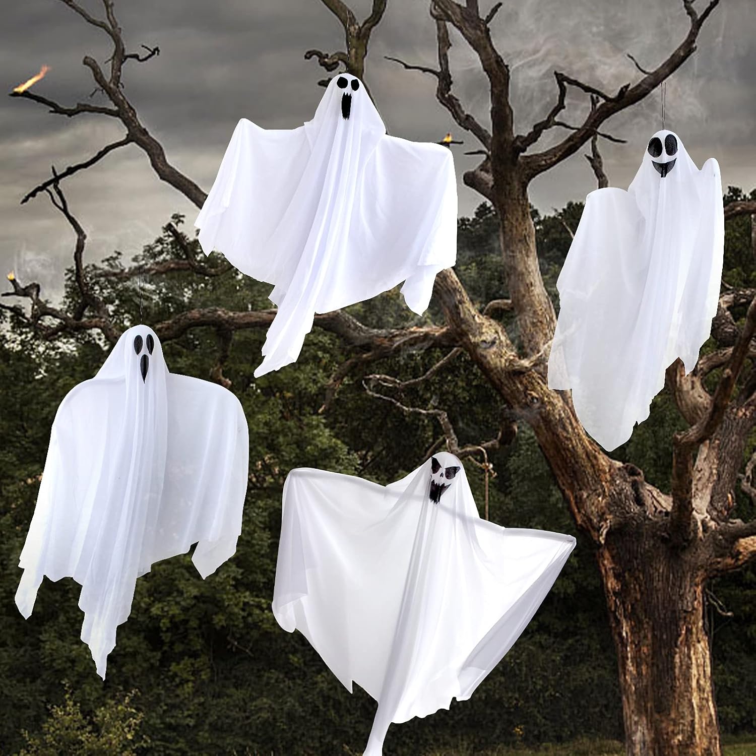 Hanging ghost Halloween outdoor decorations, garden patio patio lawn ...