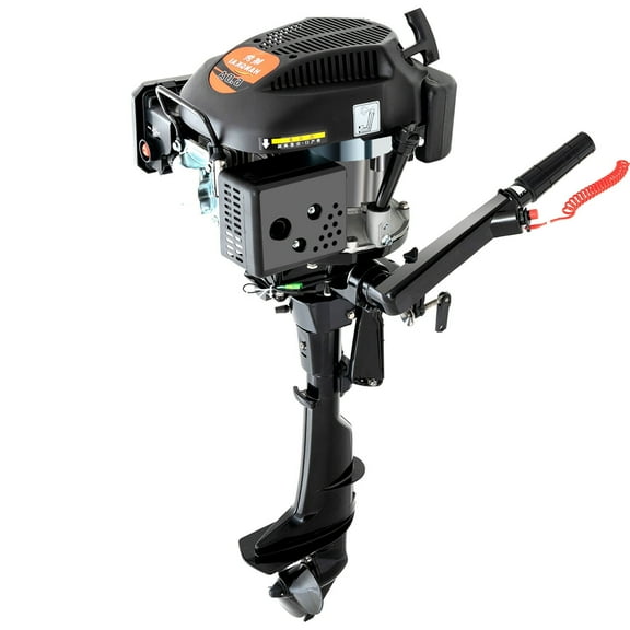 6 HP 4-Stroke Heavy Duty Outboard Motor Fishing Boat Engine Air Cooling ...