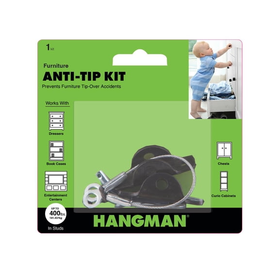 Hangman All Steel Furniture Anti Tip Kit, Holds 400 lbs, Hardware ...