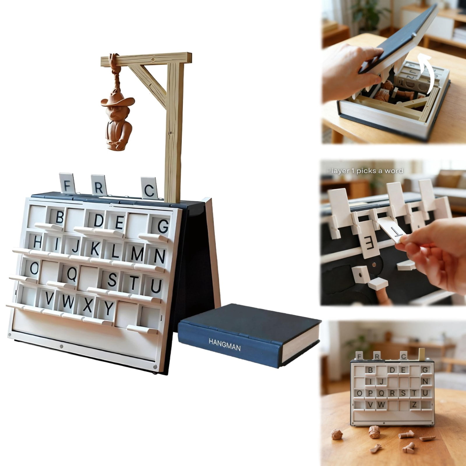 Hangman Game, Playbook'd Hangman, Playbook Board Game, 3D Printed ...