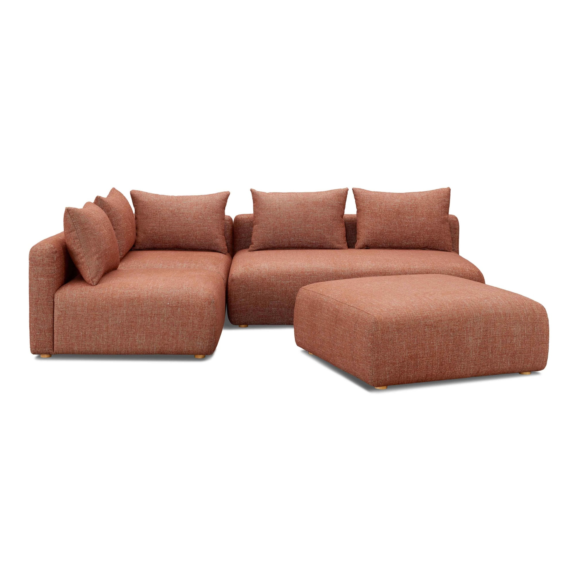 Hangover Sedona Red Textured Fabric 4-Piece Modular Chaise Sectional - Walmart.com