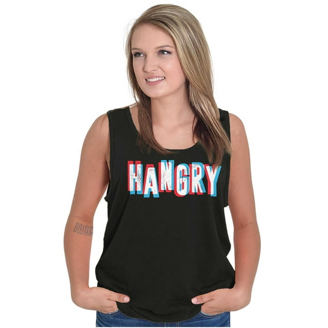 Hangry Food Lover Hungry Angry Mad Tank Top T Shirts Men Women Brisco ...