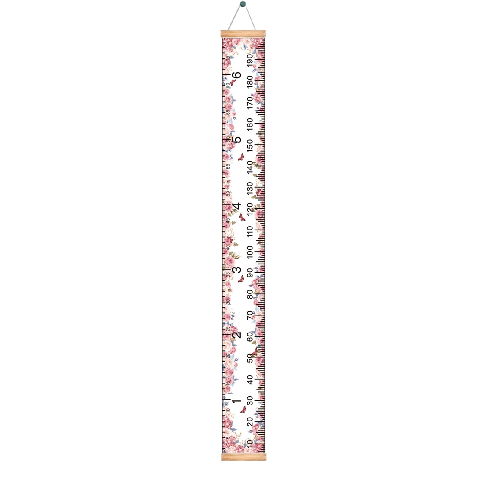 Hangs Baby Height Growth Chart Hanging Rulers Kids Room Wall Wood Frame ...