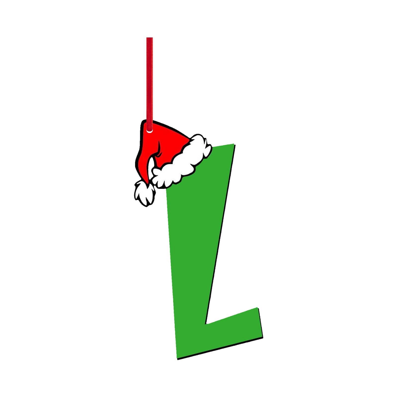 Hangs Christmas Wooden Initial Ornaments Unfinished Alphabet Letters A ...