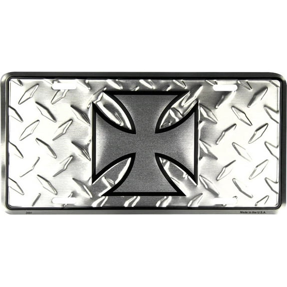 Hangtime Iron Cross 6x12 License Plate - Walmart.com