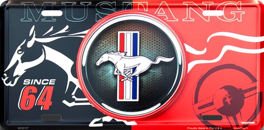 Hangtime Mustange Since 1964 - Bullseye Style License Plate - Walmart.com