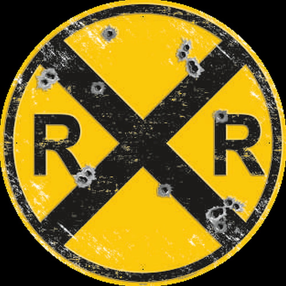 Hangtime Railroad Crossing Sign with "Bullet Holes" 12 inch Circle Sign ...