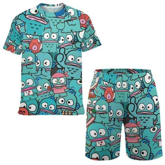 Hangyodon Boys Short Sleeve Mesh T-Shirt And Shorts Outfit Set Summer ...