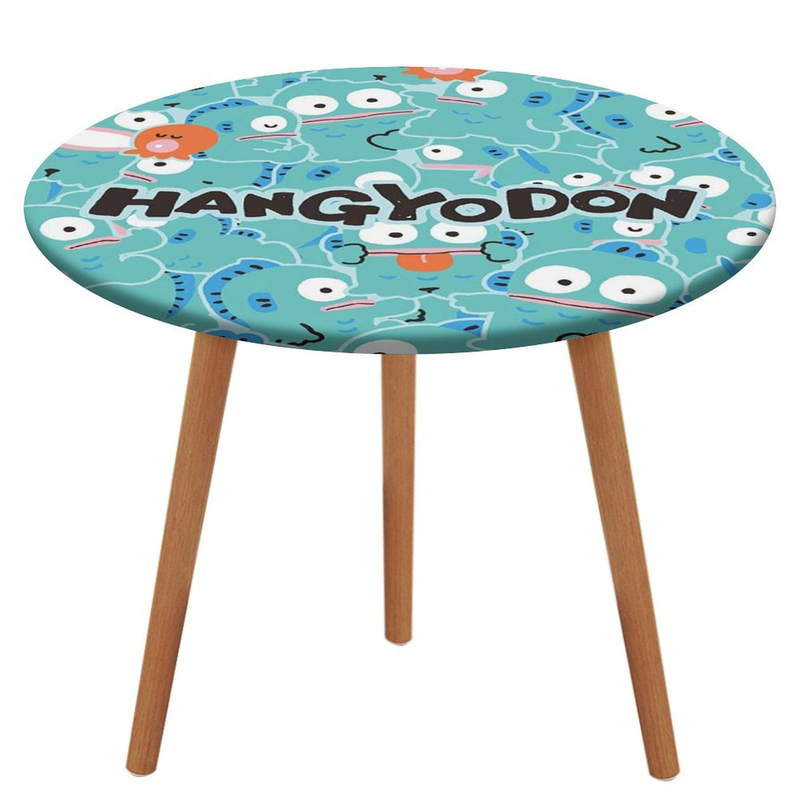 Hangyodon Round Fitted Tablecloth with Elastic Edge,Water-Resistant ...