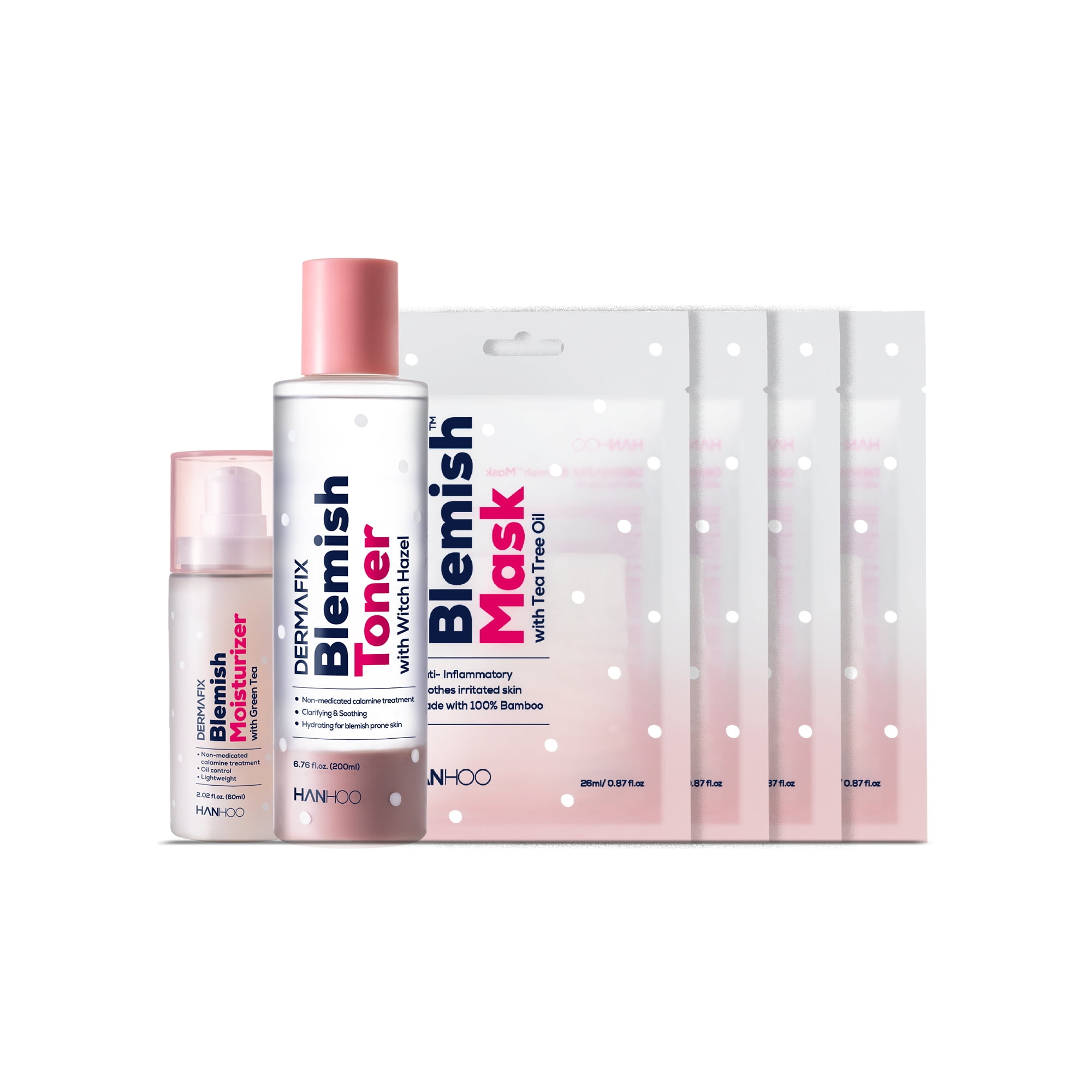 Hanhoo Dermafix Blemish Collection, Daily Blemish Care Kit with Blemish ...