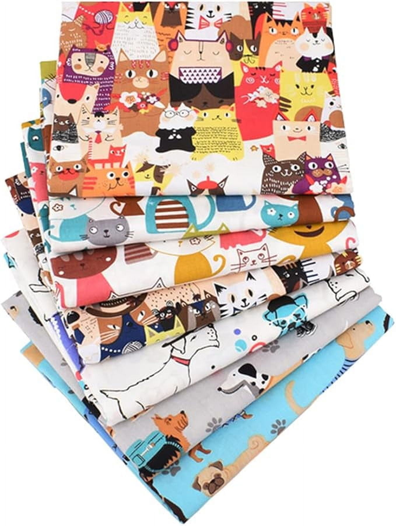Hanjunzhao Cute Animals Cat Dog Fat Quarters Fabric Bundles 18 x 22 ...