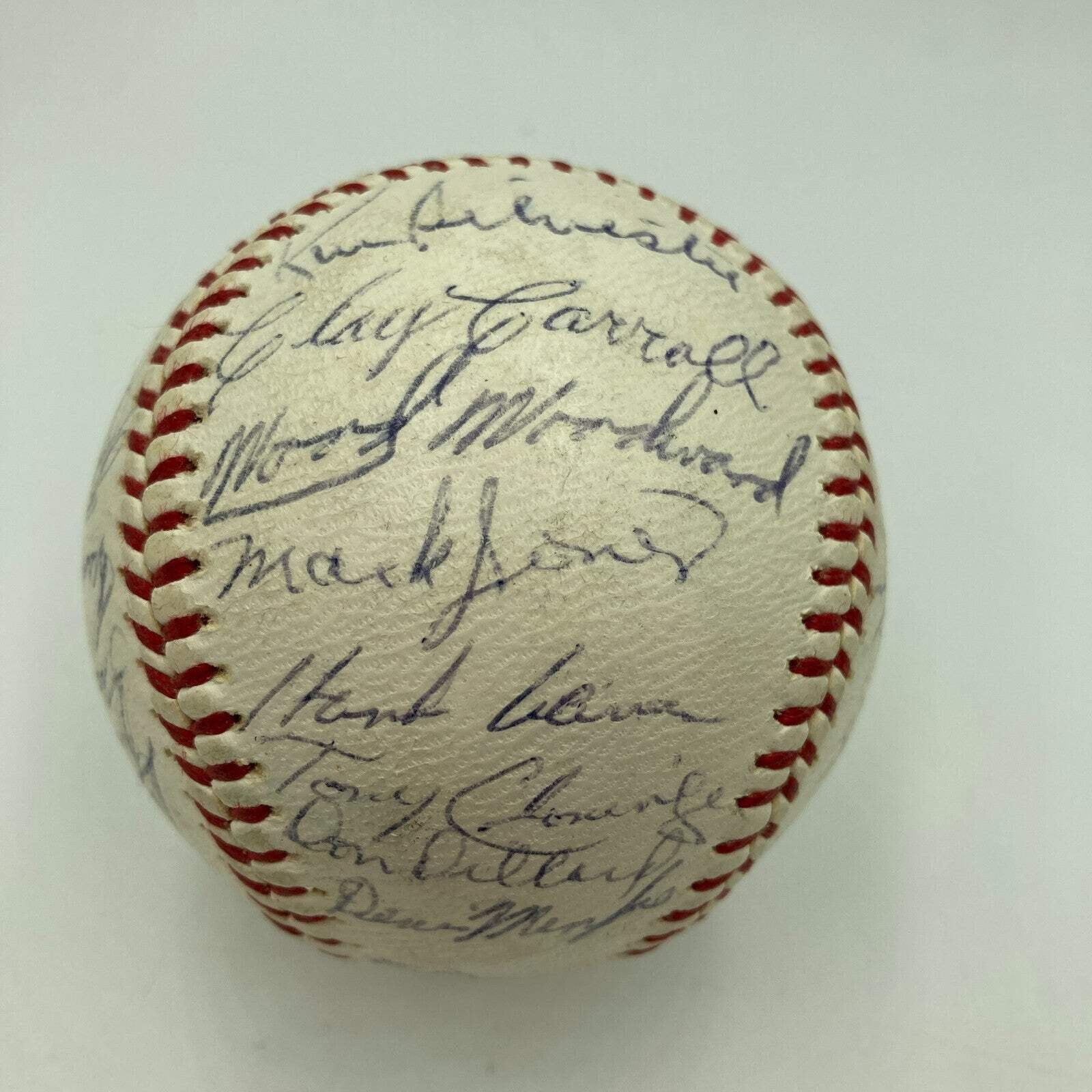 Hank Aaron 1965 Milwaukee Braves Team Signed National League Baseball ...