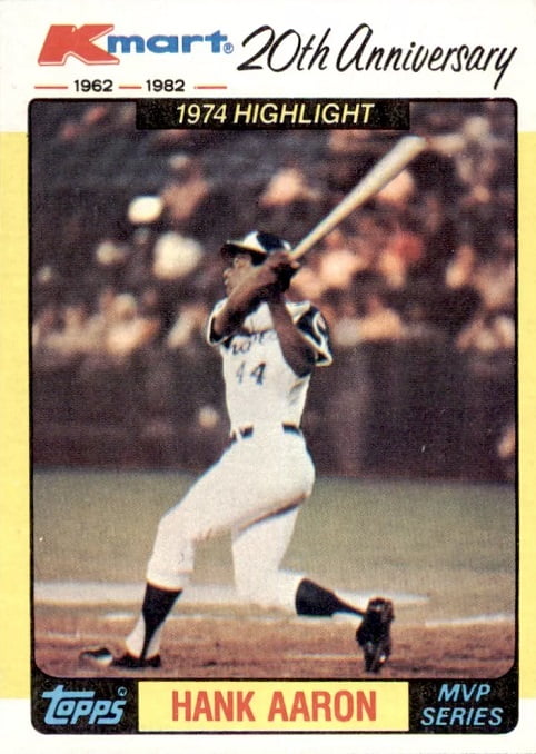 Hank Aaron 1982 Topps Kmart Record Breaking 715th Home Run Highlights ...