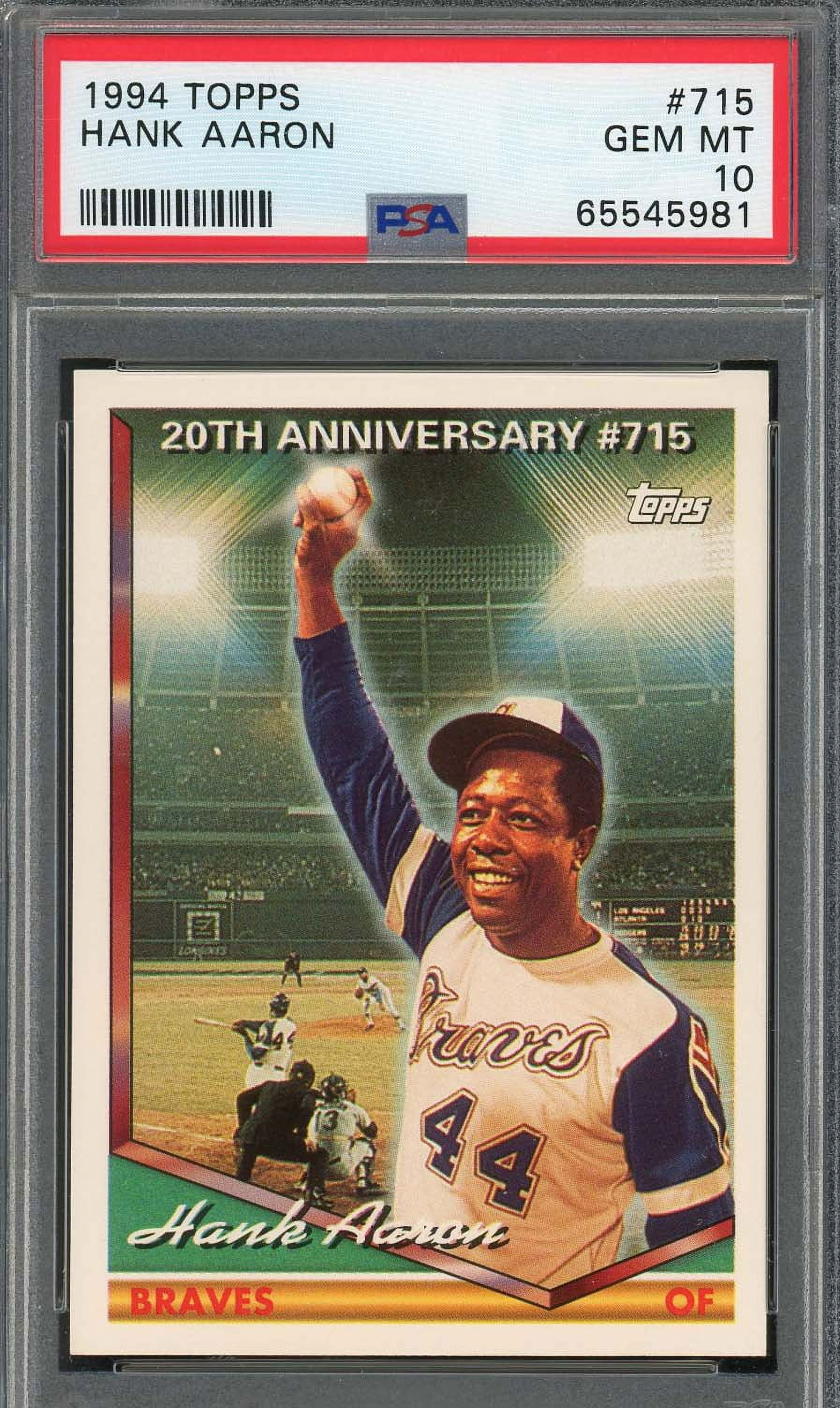 Hank Aaron 1994 Topps Baseball Card #715 Graded PSA 10 - Walmart.com