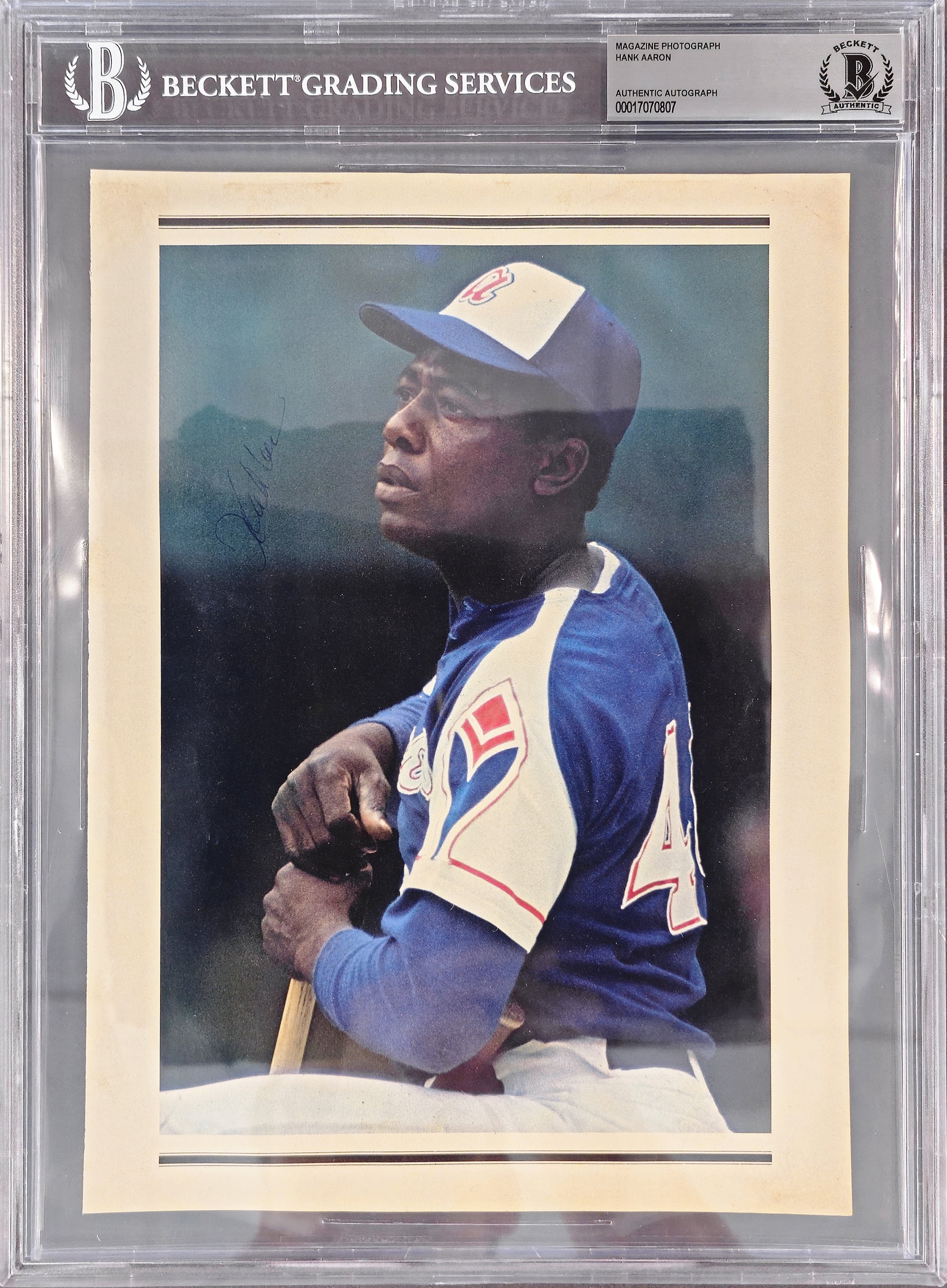Hank Aaron Autographed 8.5x11 Magazine Page Photo Milwaukee Braves ...