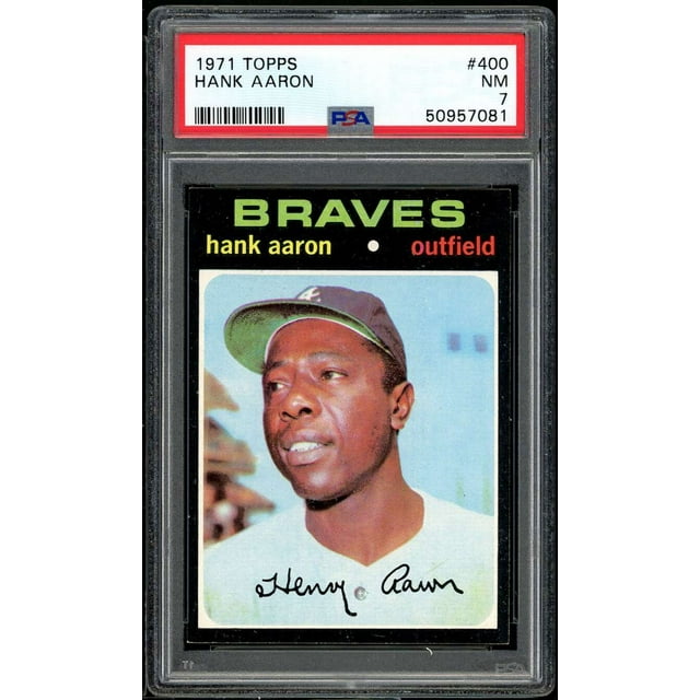 Hank Aaron Card 1971 Topps #400 (sharp / centered) PSA 7 - Walmart.com