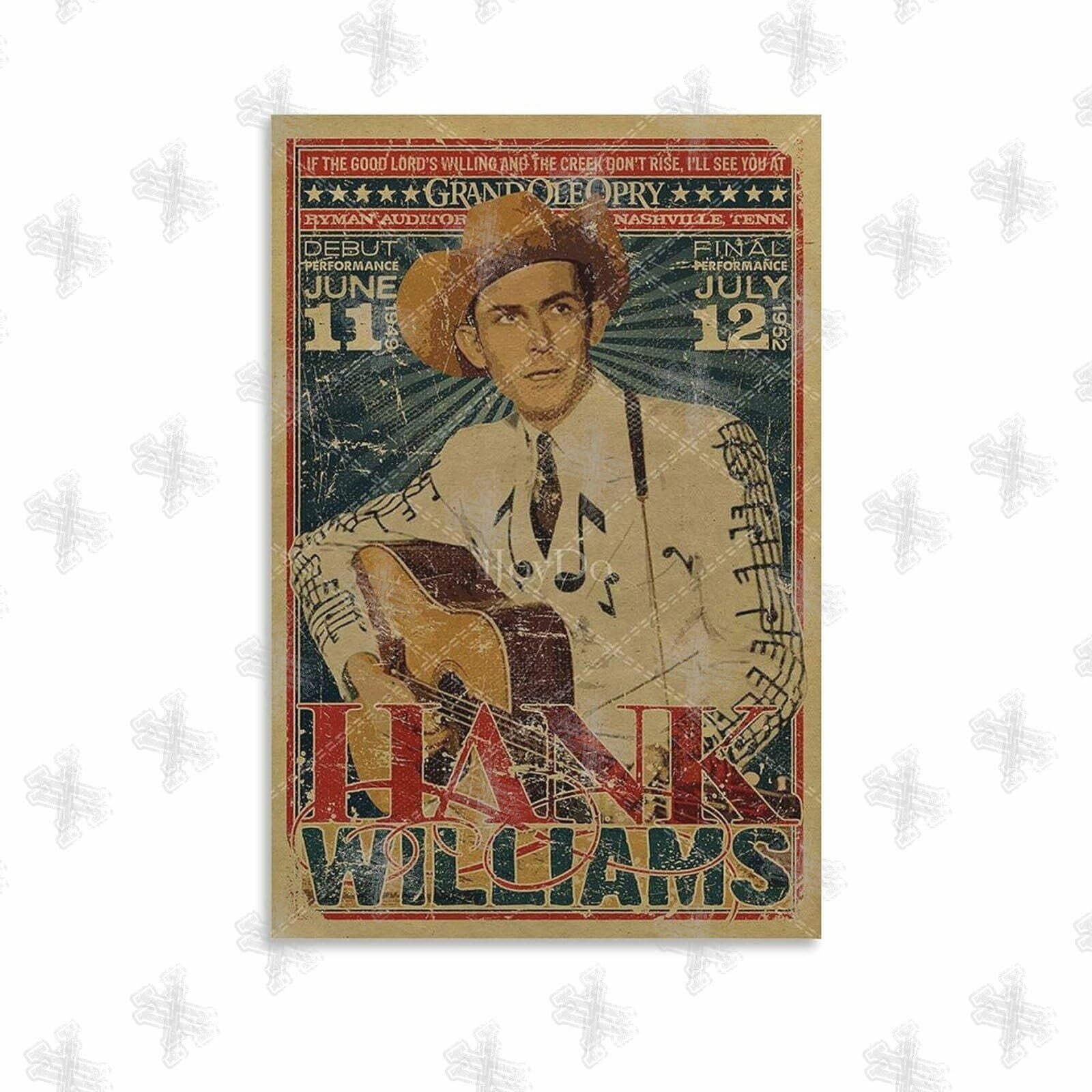 Hank Williams Concert Posters Canvas Poster Wall Decorative Art ...