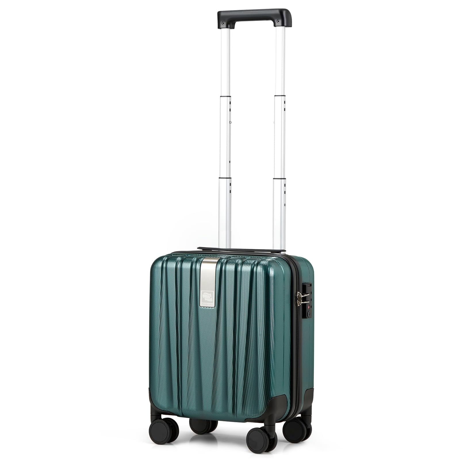 Hanke 14” Adult Hard Shell Lightweight Carry On Luggage, Blackish Green ...