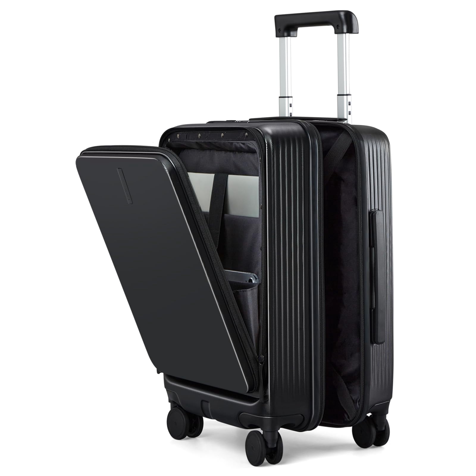 Hanke 20" Adult 4-Piece Hardside Luggage, Black - Walmart.com