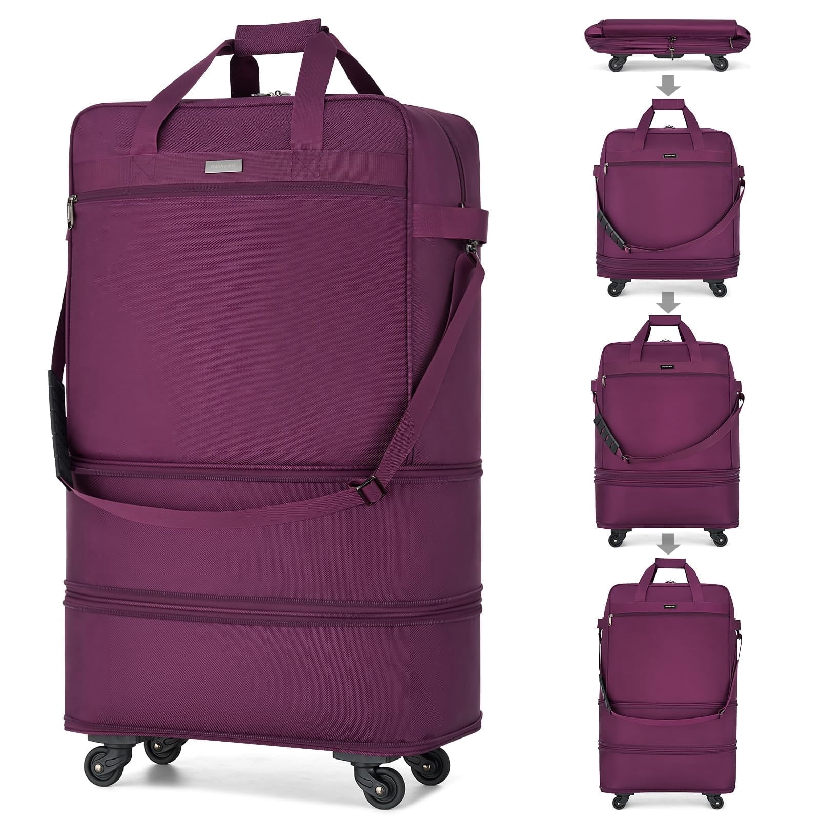 Hanke Suitcases with Wheels Expandable Foldable Luggage Bag Suitcase ...
