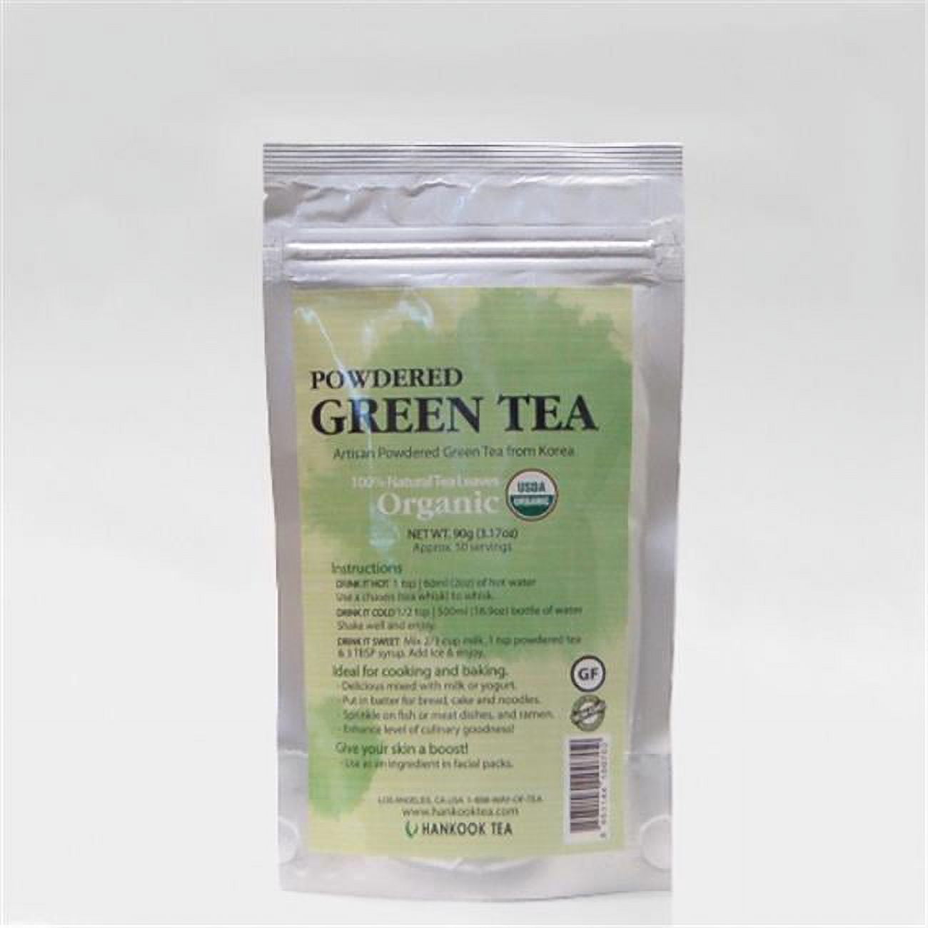 Hankook Tea 90 g Organic Powdered Green Tea Culinary Grade Polybag ...