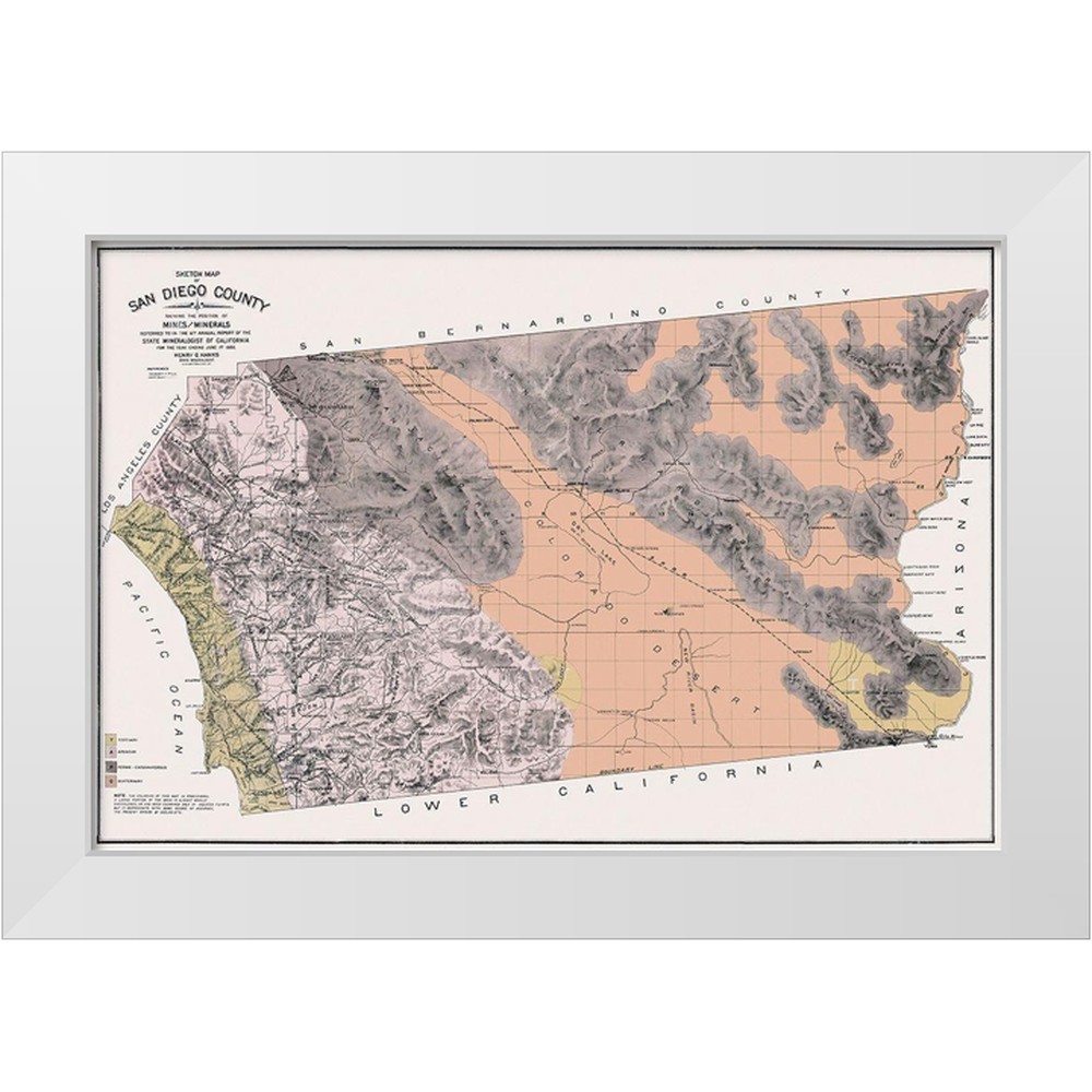 Hanks 14x11 White Modern Wood Framed Museum Art Print Titled - San ...