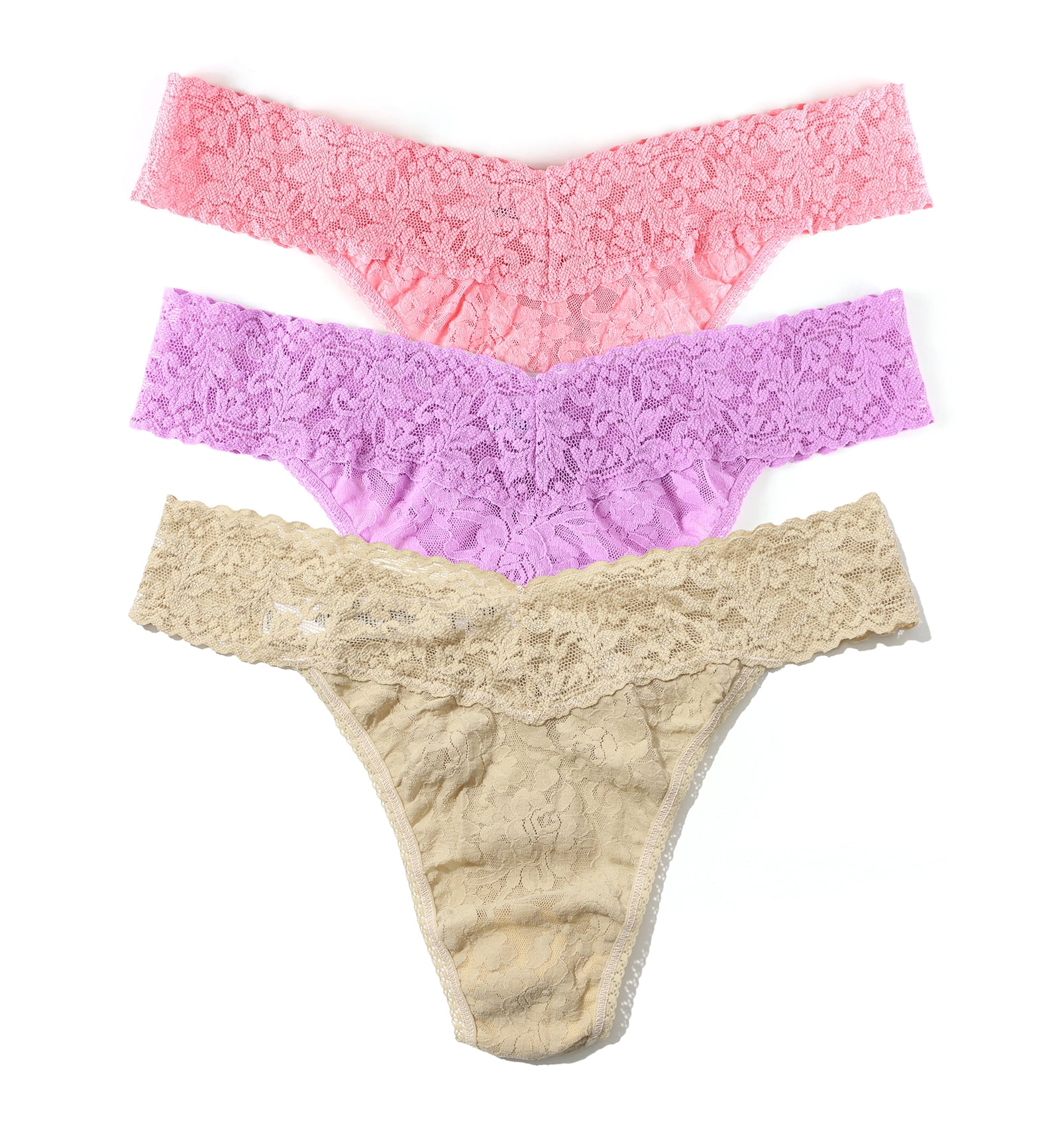 Hanky Panky 3-PACK Signature Lace Original Rise Thong (48113PK),Dark ...