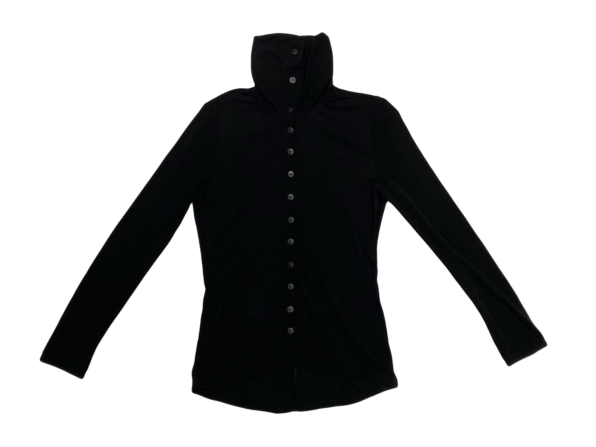 Hanley Mellon Women's Button-Down Turtleneck 6 Black - Walmart.com