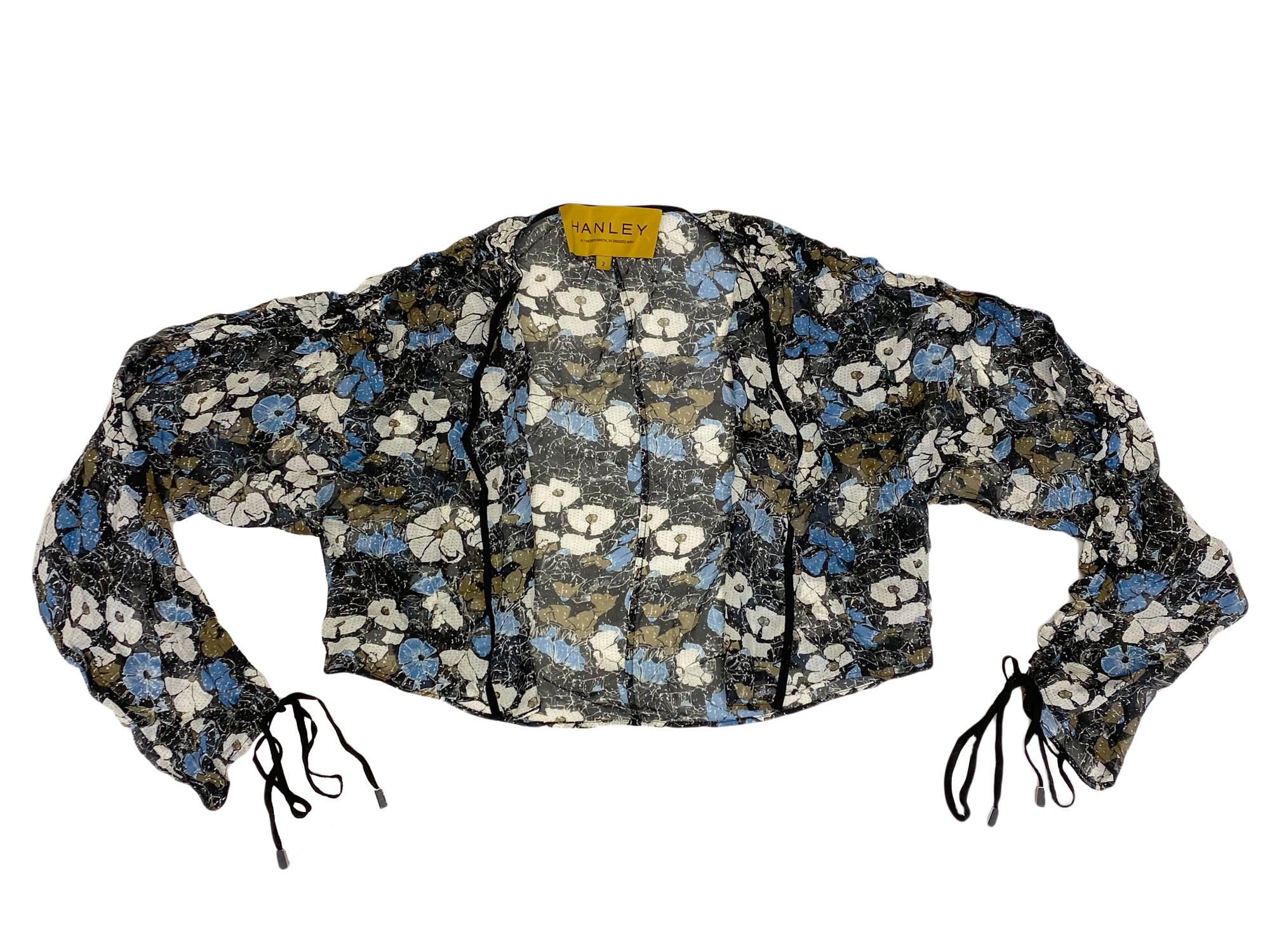 Hanley Mellon Women's Floral Chiffon Bolero Blouse 4 Black - Walmart.com