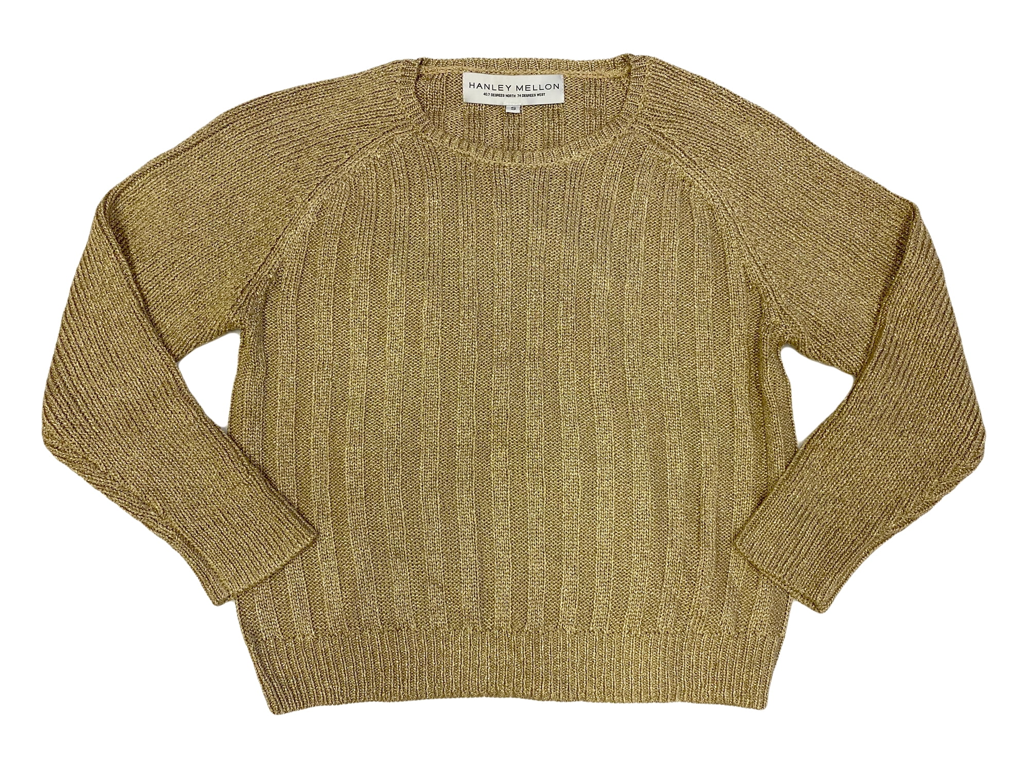 Hanley Mellon Shimmer Knit Sweater for Women, Gold, Medium, Acetate ...