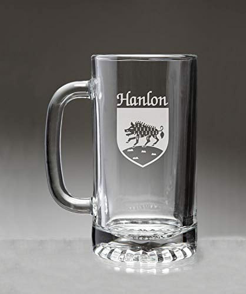Hanlon Irish Coat of Arms Glass Beer Mug (Sand Etched) - Walmart.com
