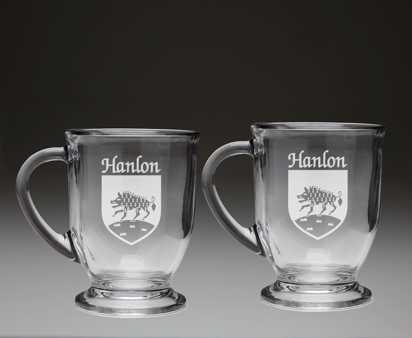 Hanlon Irish Coat of Arms Glass Coffee Mugs - Set of 2 - Walmart.com