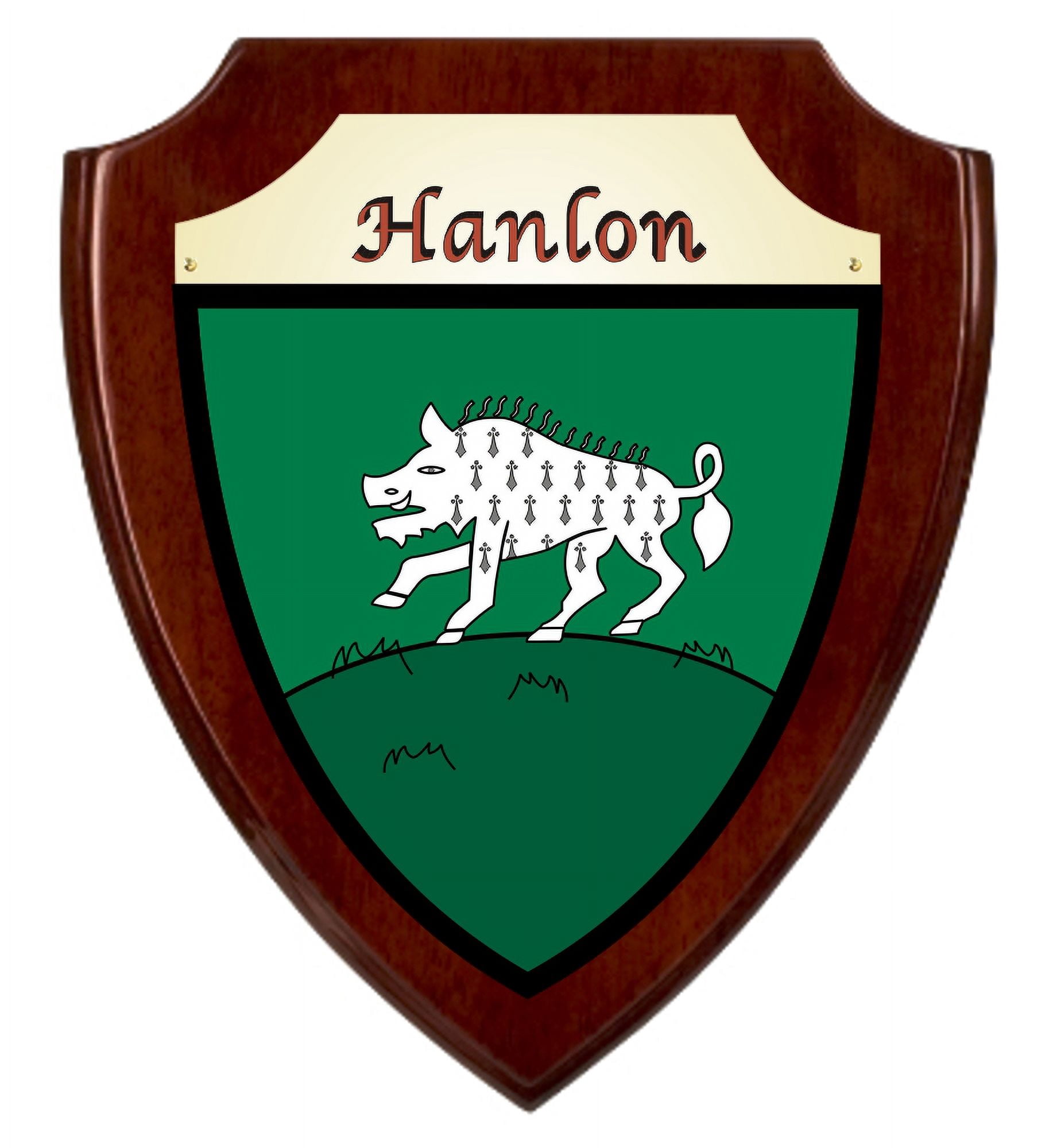 Hanlon Irish Coat of Arms Shield Plaque - Rosewood Finish - Walmart.com