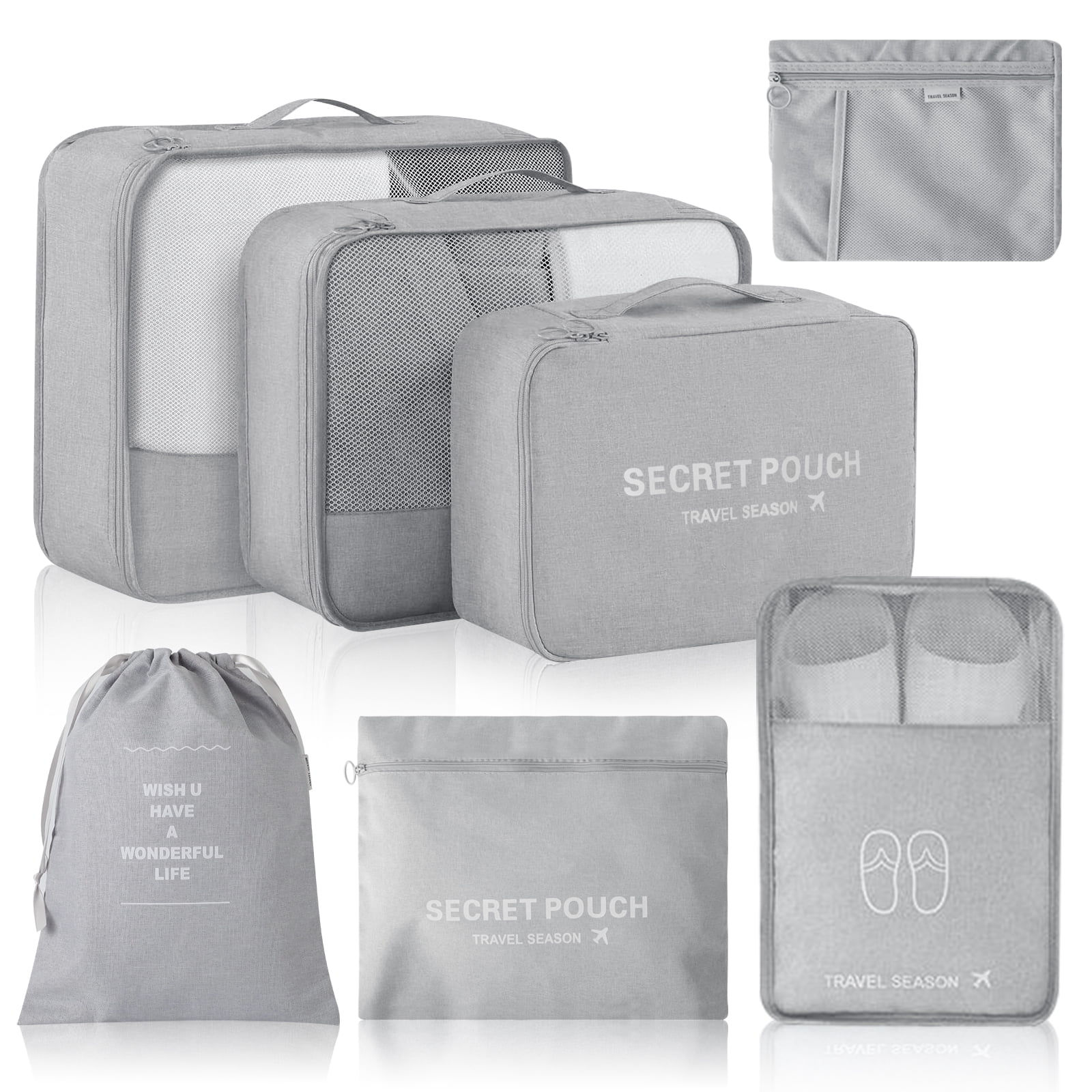 Hanmir Luggage Packing Cubes 7 Pcs Travel Organizer Bags for Suitcase ...