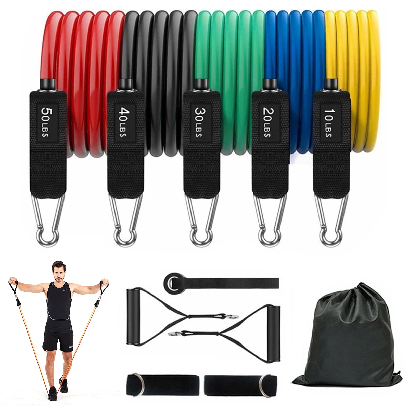 Hanmir Resistance Bands Set, Exercise Bands with Door Anchor, Handles ...