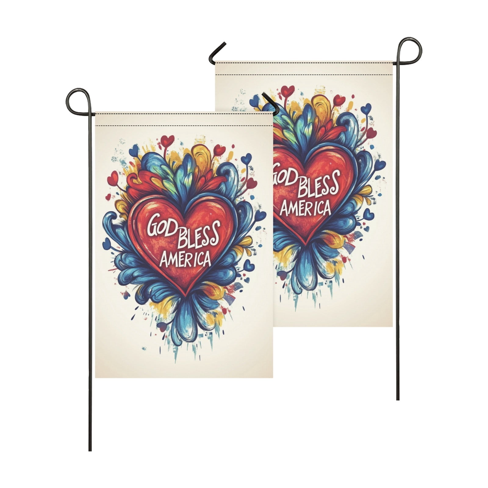 Hanmun BLESS AMERICA Welcome Garden Flag 12x18 Double Sided Outside ...